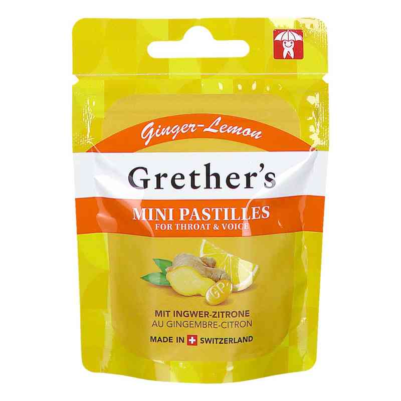 Grethers Ginger Lemon Zuckerfrei Pastillen Mini Beutel 30 g