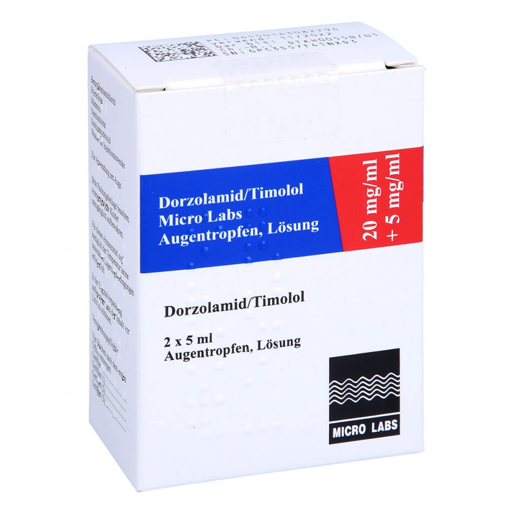 Dorzolamid/timolol Micro Labs 20 mg/ml+5 mg/ml Atr 2X5 ml