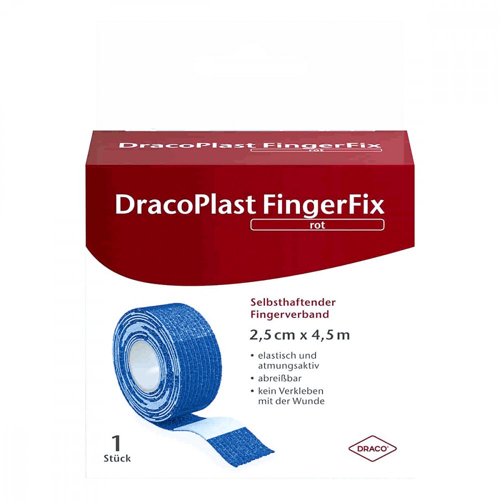 Dracoplast Fingerfix 2,5 cmx4,5 m mit Wundk.blau 1 stk