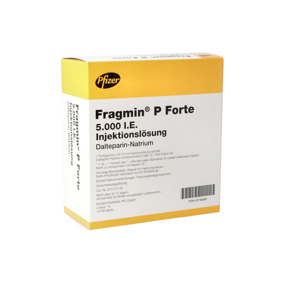 Fragmin 5.000 I.e. P Forte iniecto l.i.e.fs.m.sich-sy. 20 stk