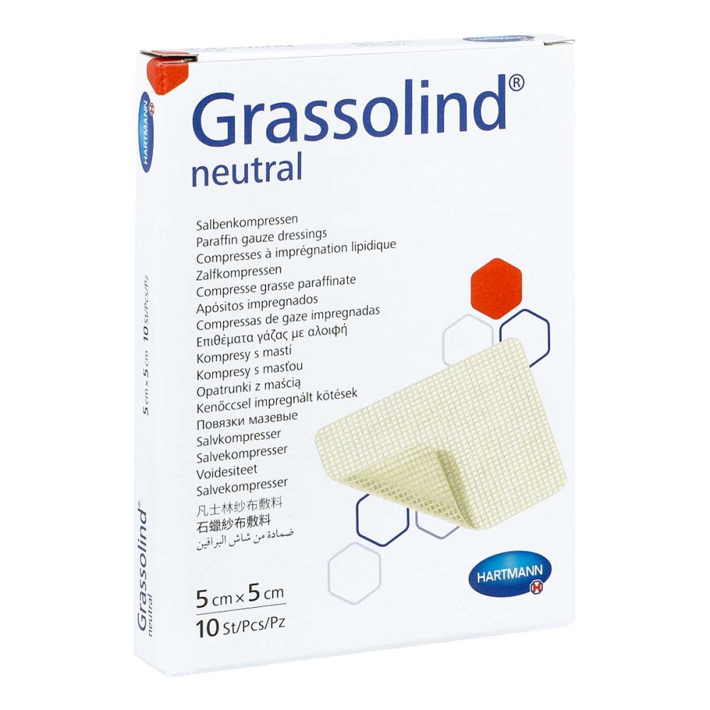 Grassolind Salbenkompressen Neutral 5x5 cm steril 10 stk