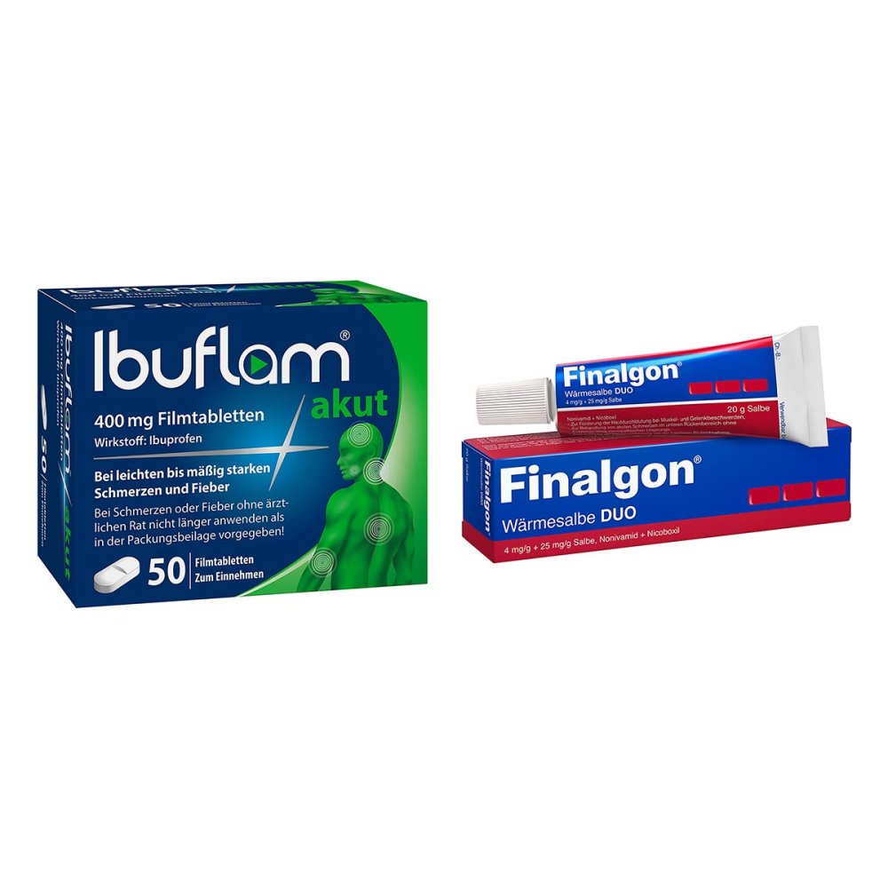 Ibuflam® akut (50 stk) und Finalgon Wärmesalbe Duo (20g) 1 Pck