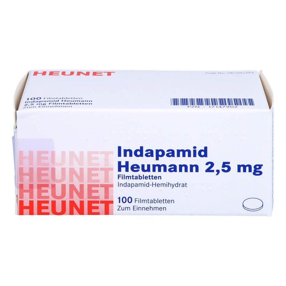 Indapamid Heumann 2,5 Mg Filmtabletten Heunet 100 stk