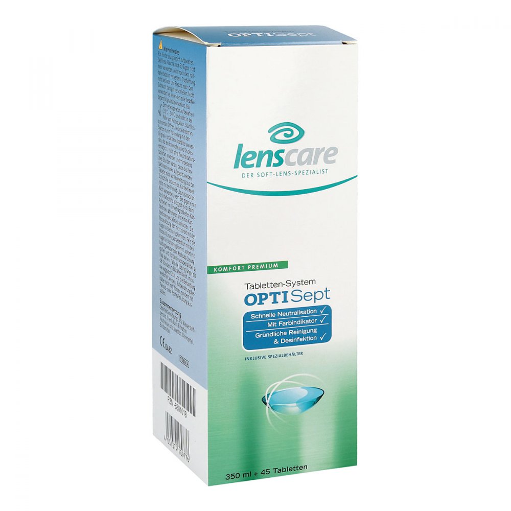 Lenscare Optisept Kombip.350 ml+45 Tabletten +1 Beh. 1 Pck
