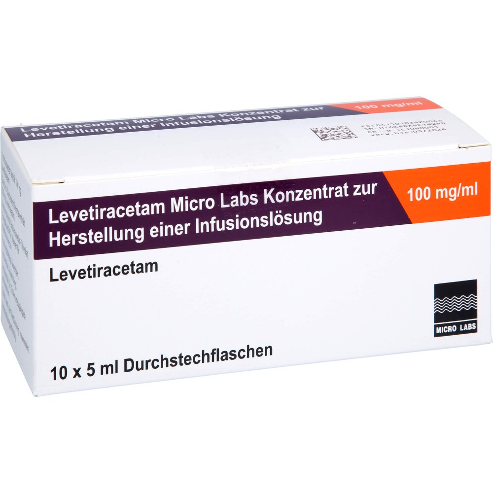 Levetiracetam Micro Labs 100 Mg/ml Konz.z.h.inf.l. 10X5 ml