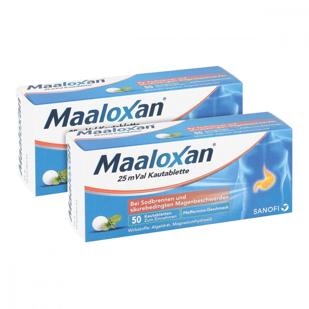 Maaloxan Kautabletten bei Sodbrennen Doppelpack 2x50 stk