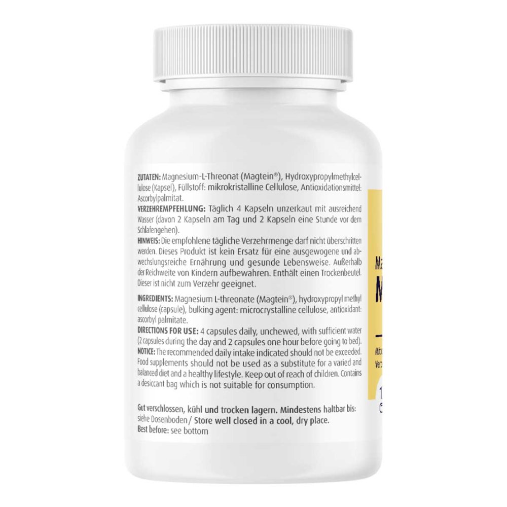 Magnesium-L-Threonat mit patentiertem Magtein® 500mg 120 stk