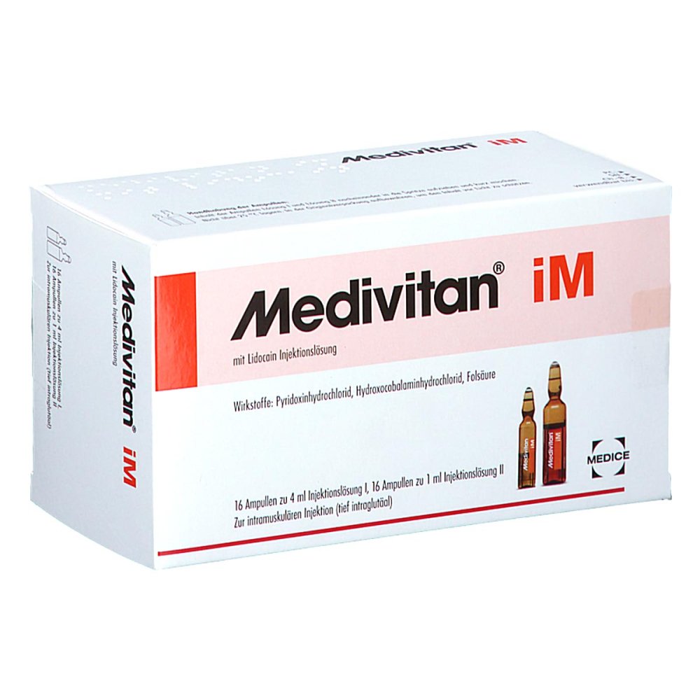 Medivitan iM mit Lidocain iniecto -lsg.i.amp.-paare 16 stk
