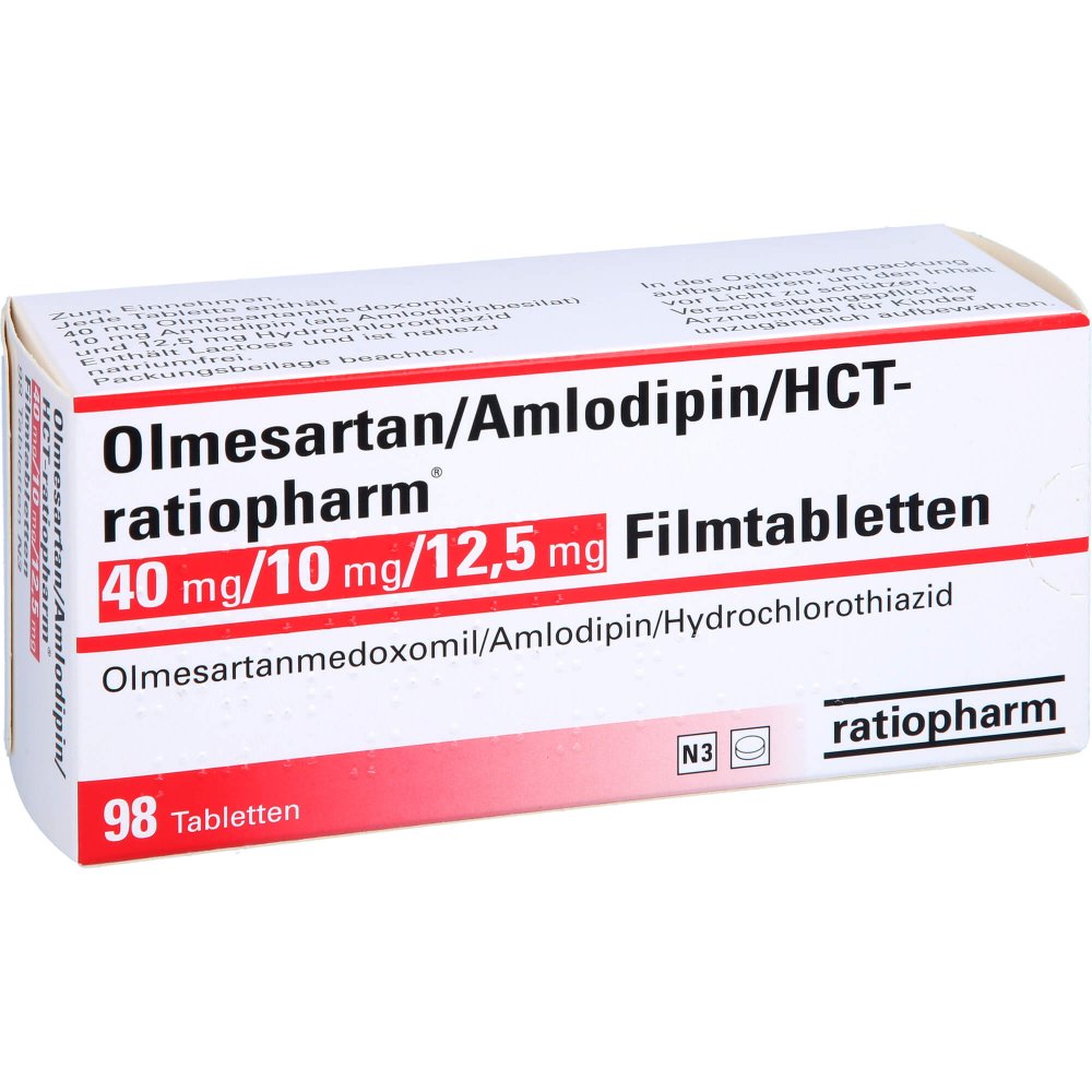 Olmesartan/amlodipin/hct-ratio 40/10/12,5 Mg Fta 98 stk