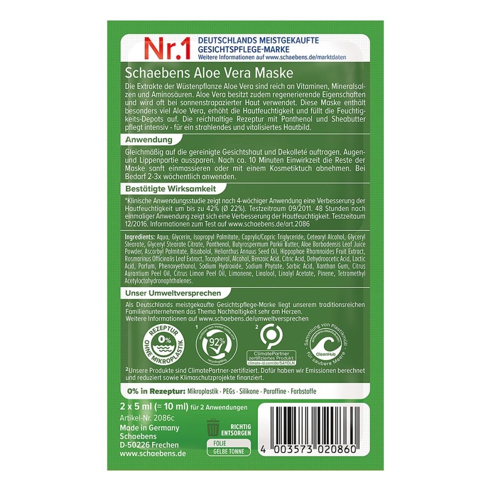 Schaebens Aloe Vera Maske 1 stk online kaufen