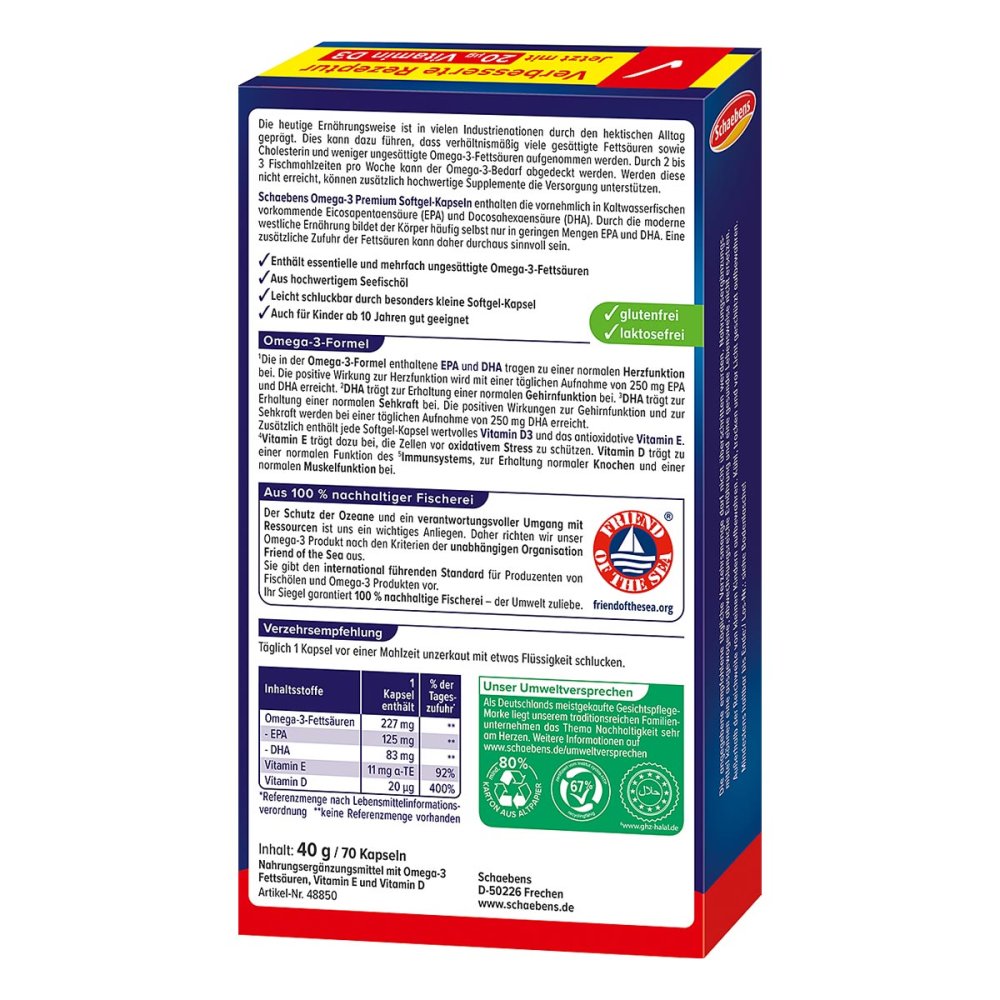 Schaebens Omega-3 Premium Kapseln 70 stk online kaufen