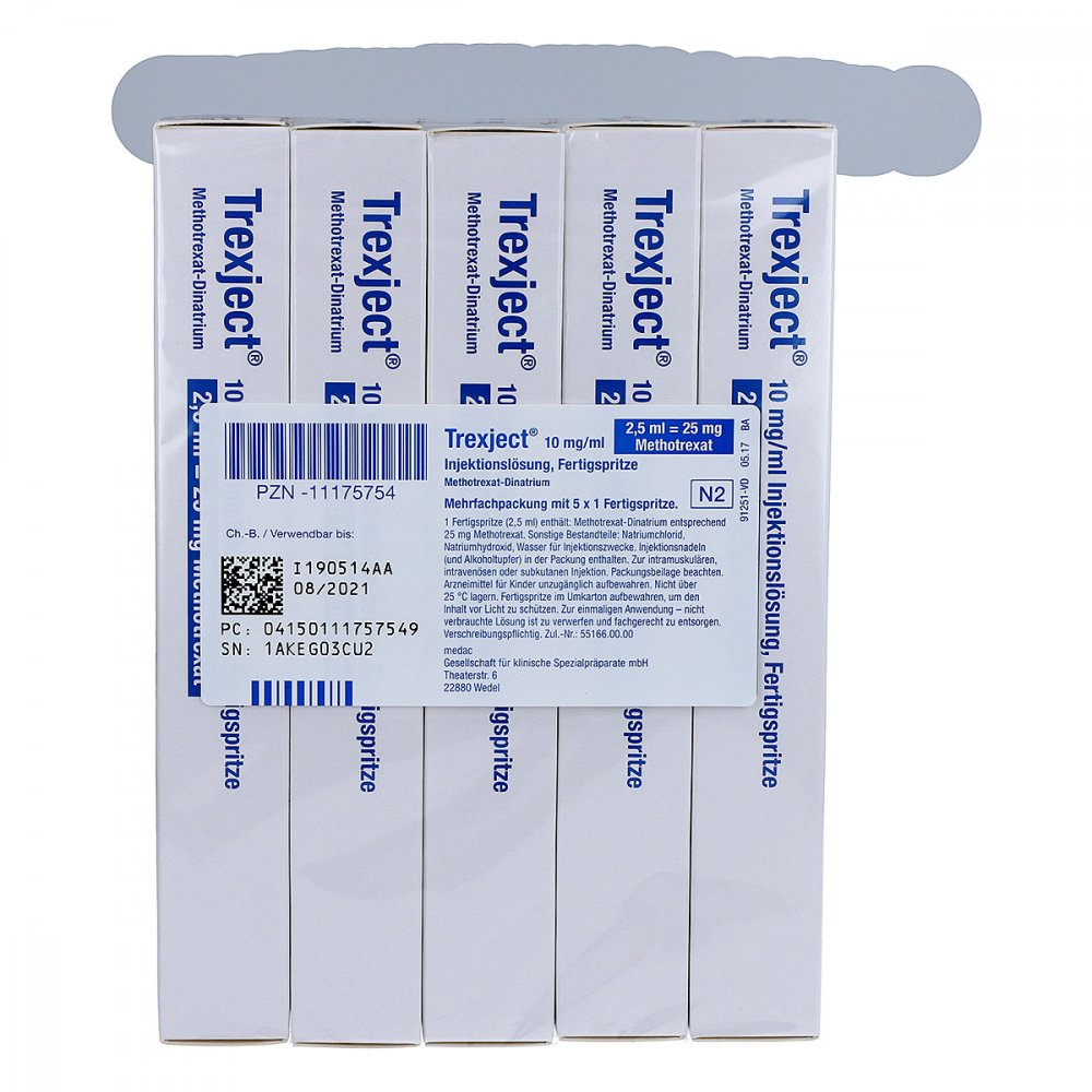 Trexject 25 mg 10 mg/ml iniecto -lsg.i.e.fertigspr. 5 stk