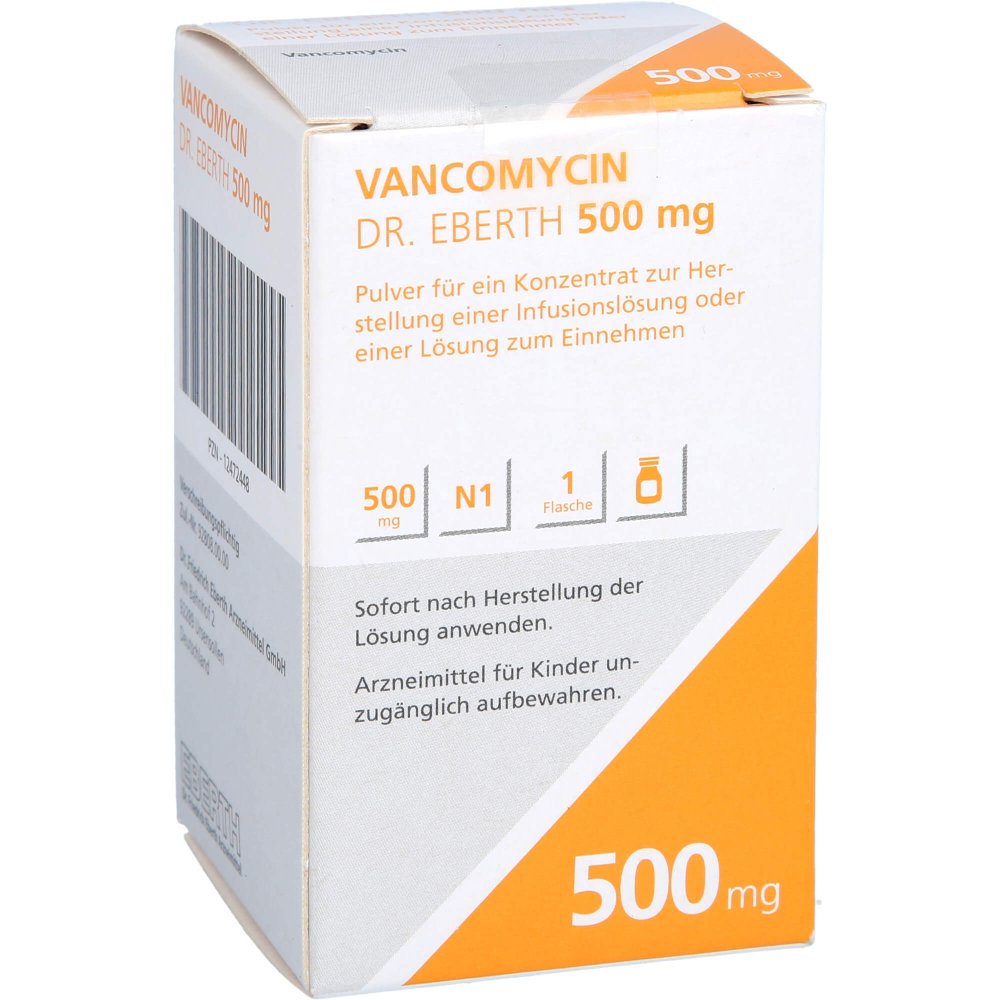 Vancomycin Doktor eberth 500mg P.z.h.e.inf./l.z.einn. 1 stk