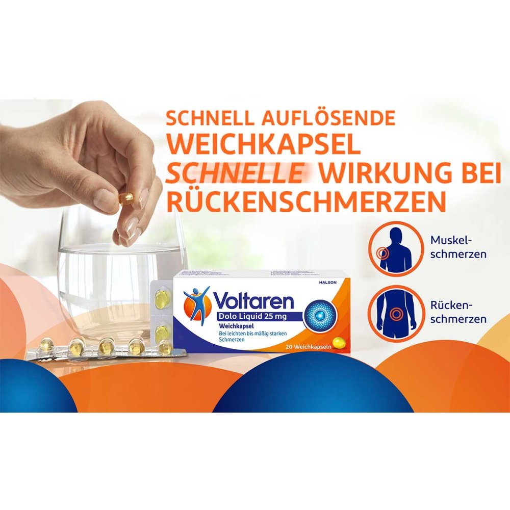 Voltaren Dolo Liquid 25mg Weichkapsel mit Diclofenac 2x20 stk