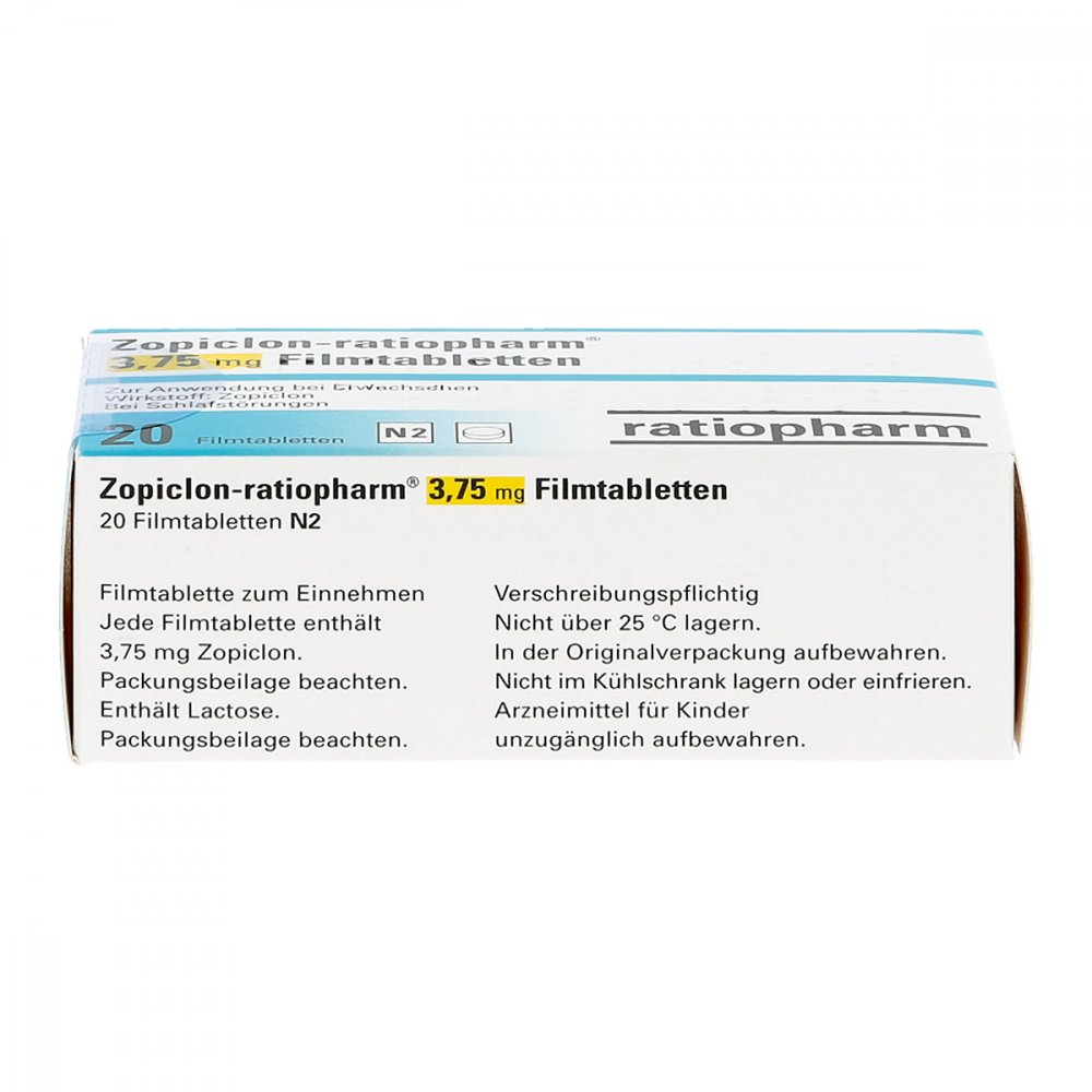 Zopiclon-ratiopharm 3,75 mg Filmtabletten 20 stk